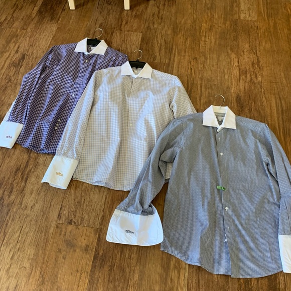 Bachrach | Shirts | Set Of 3 Bacharach Mens Button Up 5 12 French Cuff ...